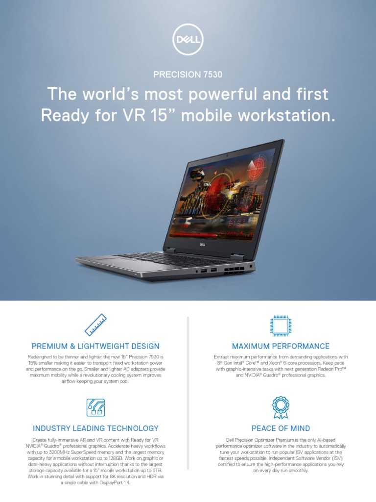 Precision 7530 Spec Sheet | PDF | Solid State Drive | Dell
