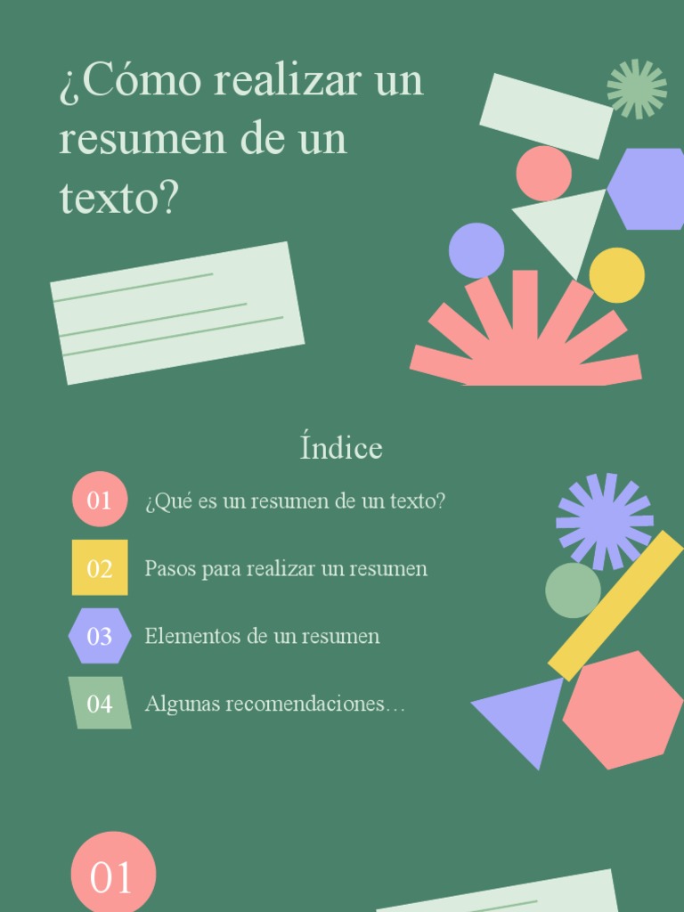 Como Realizar Un Resumen de Texto | PDF