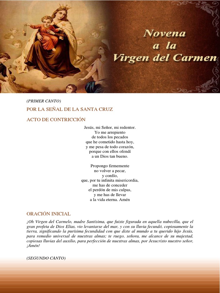 NOVENA VIRGEN DEL CARMEN Completa | PDF | María, madre de Jesús | Oración