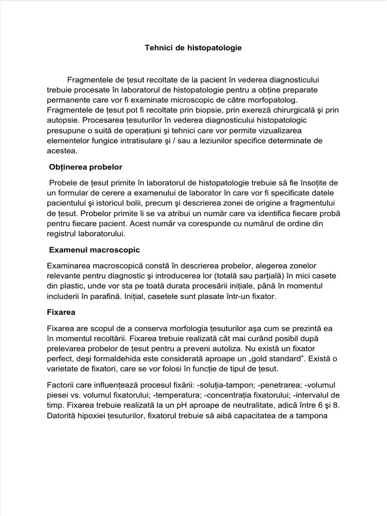 Proceduri Anatomie Patologica | PDF