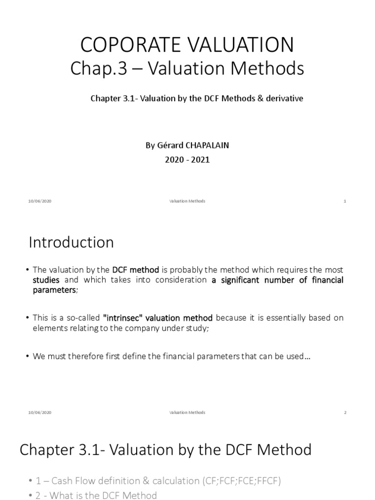 C3.1 - Valuation by The DCF Method-Student20200610175805 | PDF | Discounted Cash Flow ...