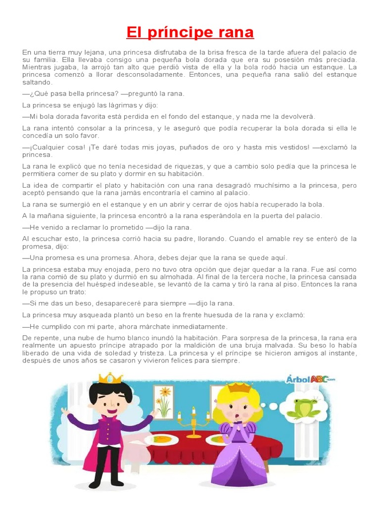 El príncipe rana: cuento infantil clásico | PDF