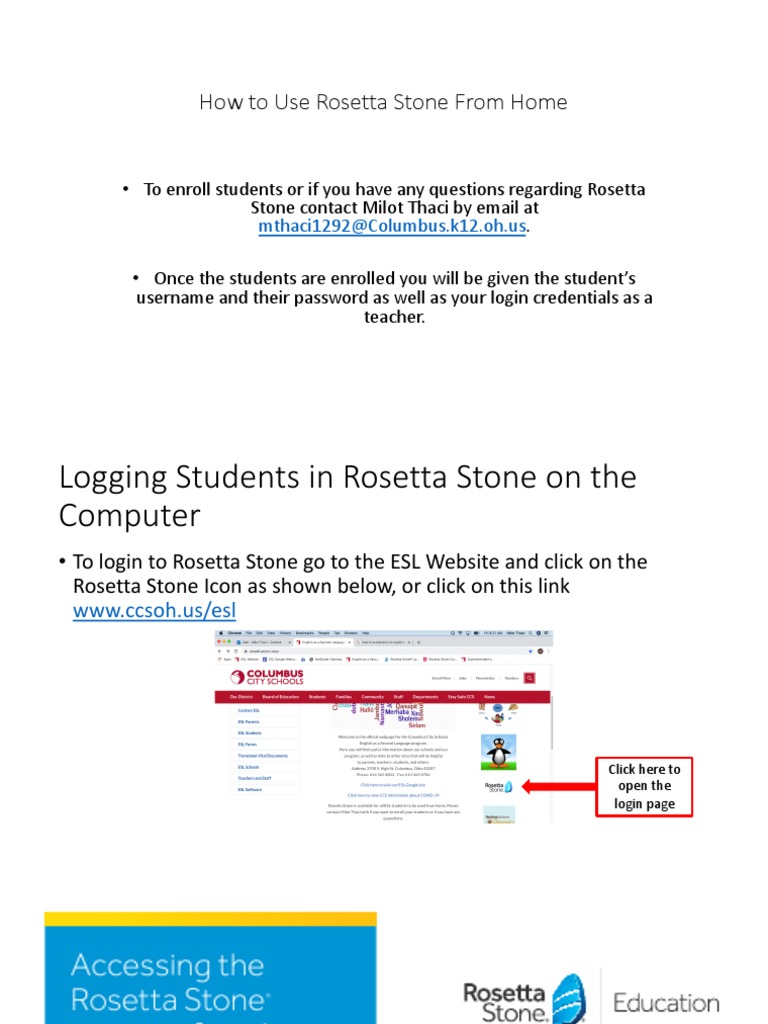 Accessing Rosetta Stone Through ESL Website | Download Free PDF | Login | Online And Offline