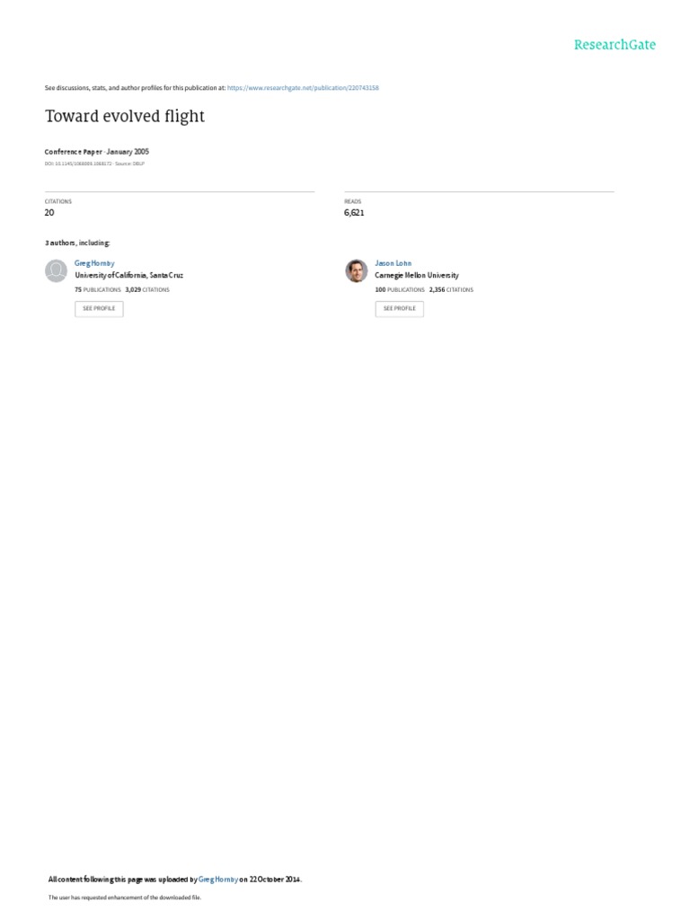 Toward Evolved Flight | PDF | Science & Mathematics