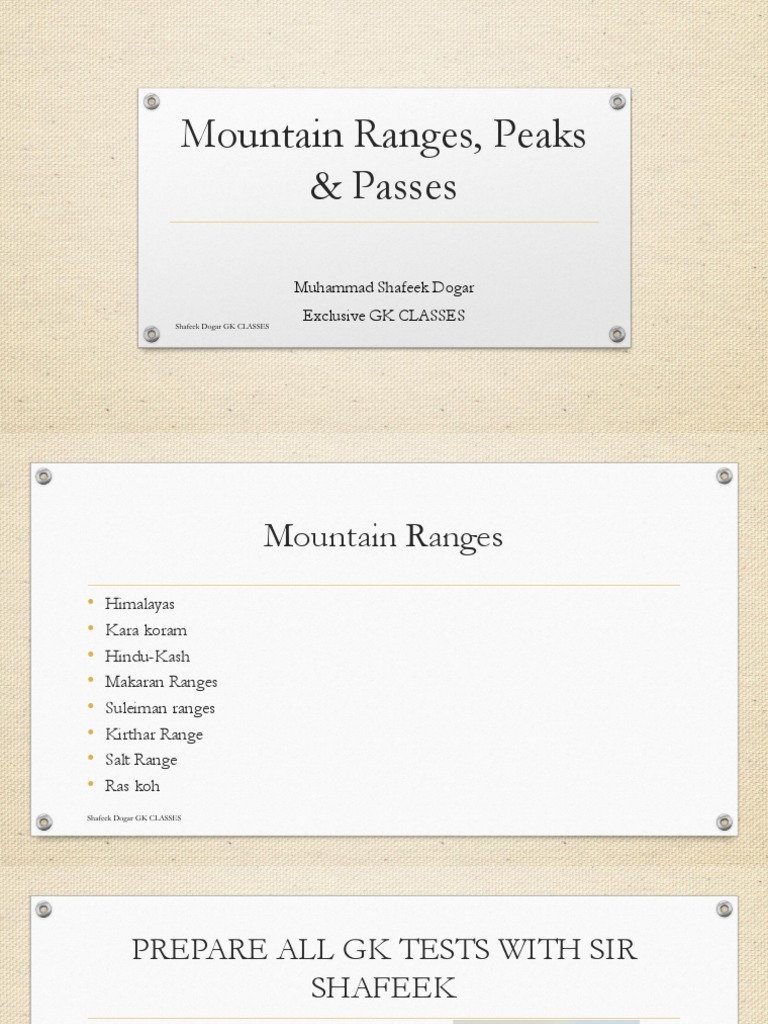 Final Pak Mountains Peaks | PDF | Mountains | Mountaineering