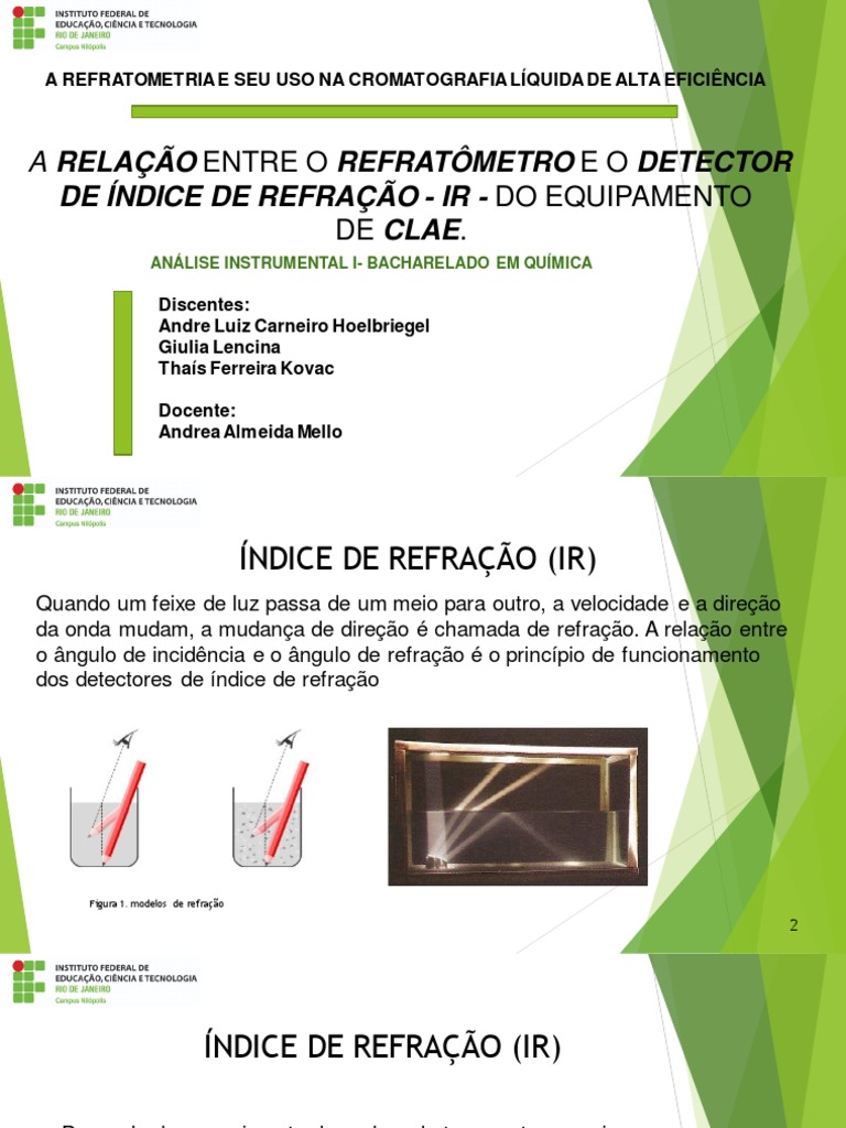 Seminário de Refratometria | PDF | Cromatografia Líquida de alta ...