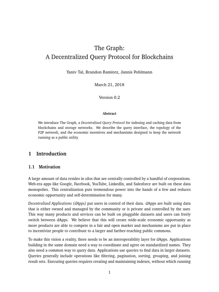 The Graph Whitepaper | PDF | Peer To Peer | Computer Network