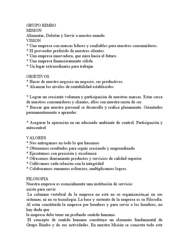 Grupo Bimbo | PDF