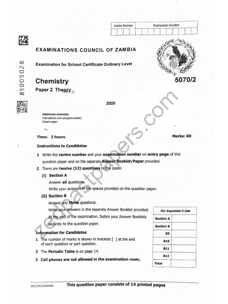 g12 Chemistry p2 2020 Internal | PDF