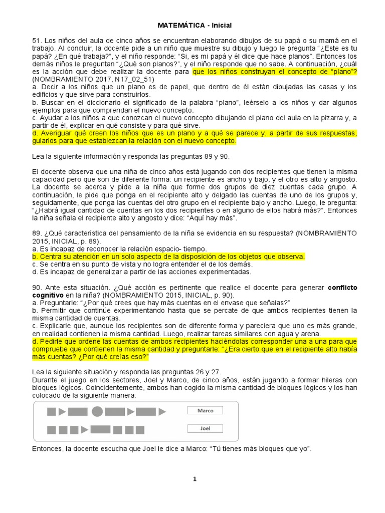 Inicial 5 Matemática Resp | PDF