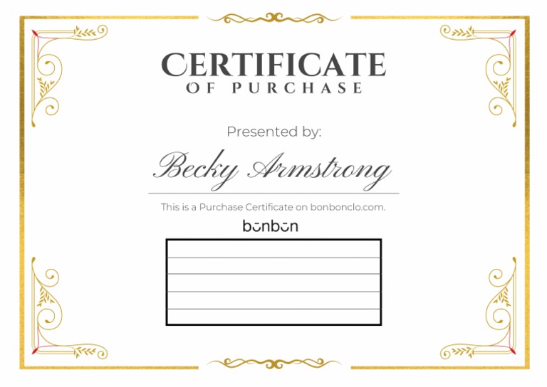 Purchase Certificate Bonbon | PDF