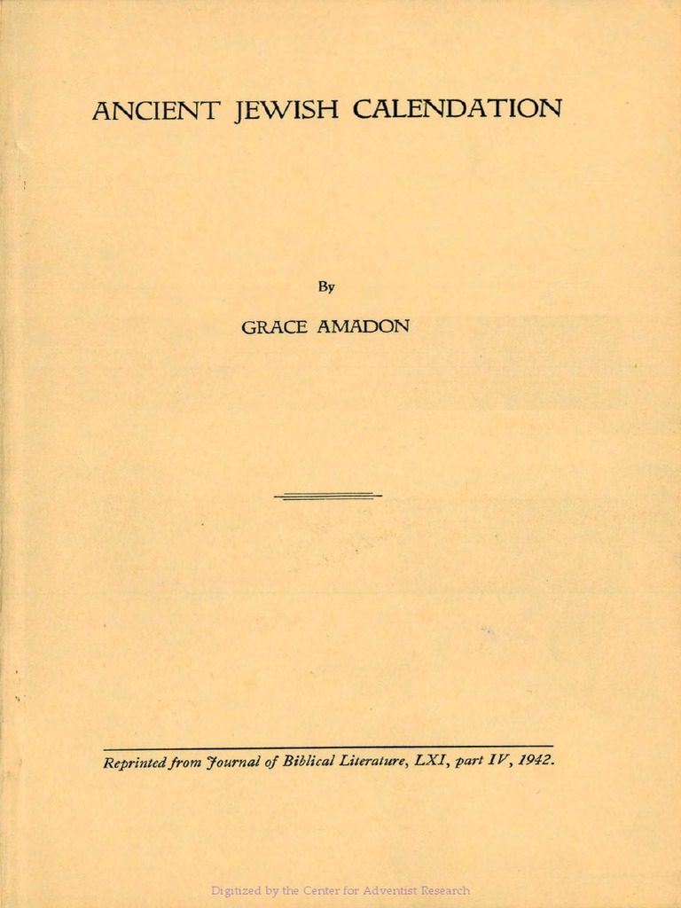 Ancient Jewish Calendation - Grace Amadon | PDF | Hebrew Calendar ...