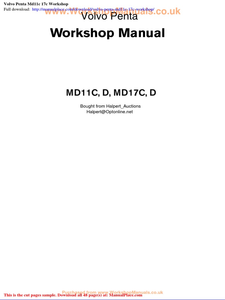 Volvo Penta Md11c 17c Workshop | PDF