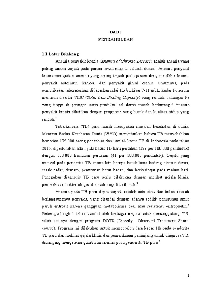 Anemia Pada TB (Referat) | PDF