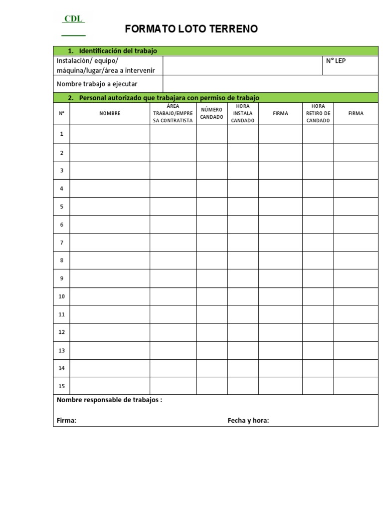 Formato Loto Terreno | PDF