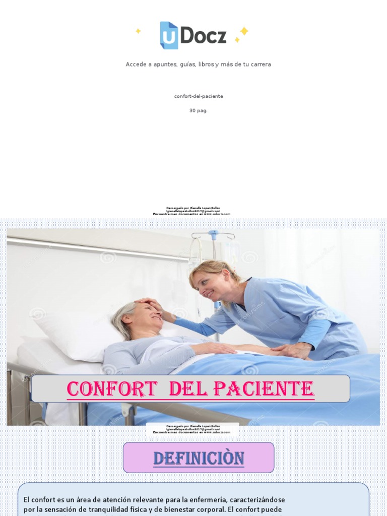 Confort Del Paciente 417818 Downloable 3298909 | PDF | Masaje | Higiene