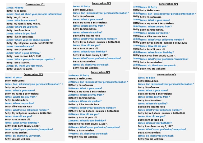 Sesión 2 Personal Information 4to Secundaria - Inglés - ANEXO 2 | PDF