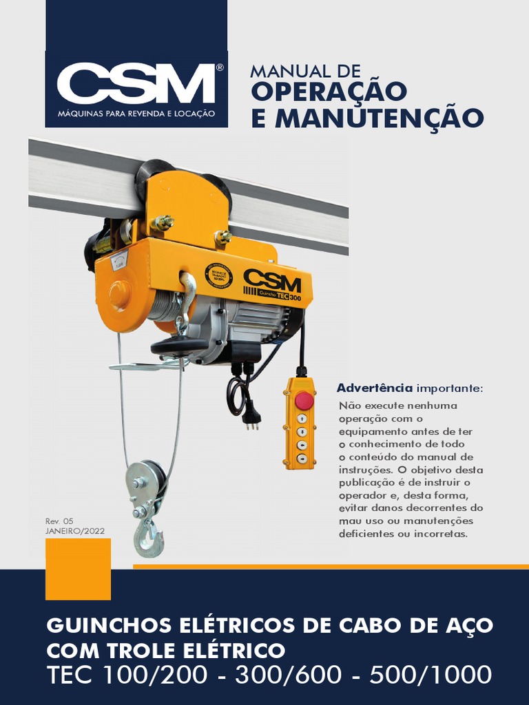 R05 - Manual Guincho Eletrico TEC Com Trole | PDF | Eletricidade | Vestir-se