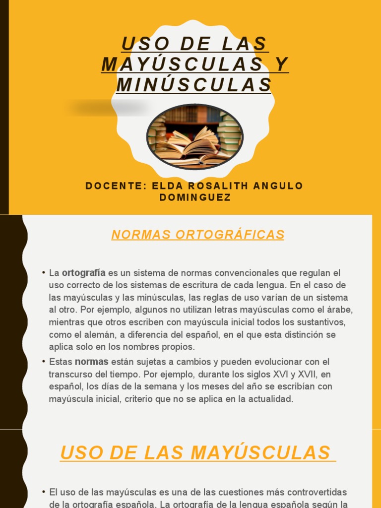 Diapositiva - Uso de Las Mayúsculas y Minúsculas | PDF | Ortografía ...