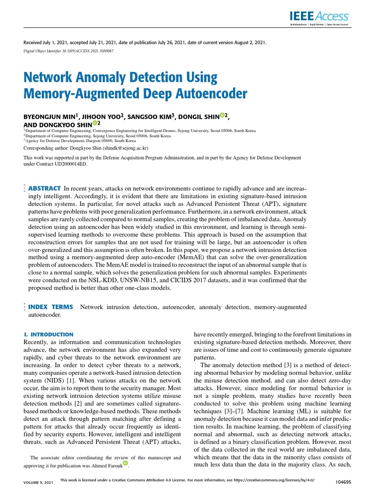 Work Anomaly Detection Using Memory Augmented Deep Autoencoder Pdf
