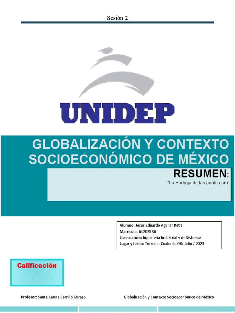 Resumen La Burbuja de Las Punto - Com S2A3 | PDF