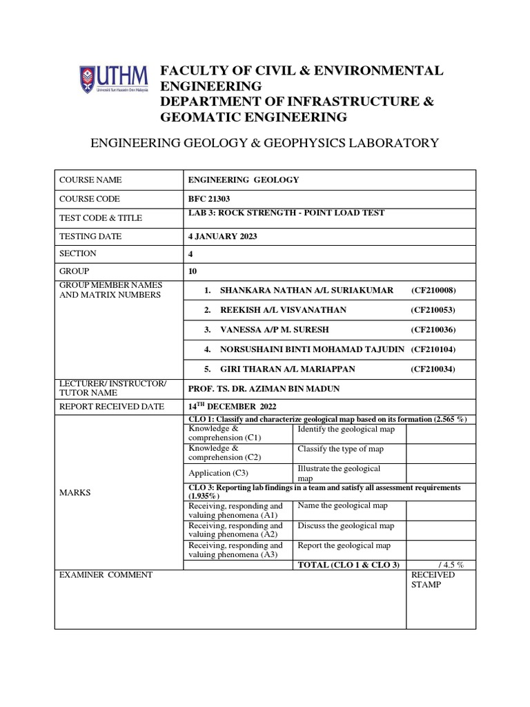 Geo Lab 2 (A&b) Shan | PDF | Fault (Geology) | Geology