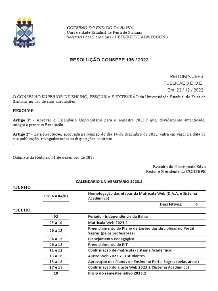 Calendario Universitario 20232 | PDF