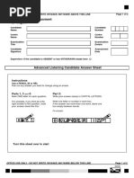 Answer Sheet PET 2020 | PDF