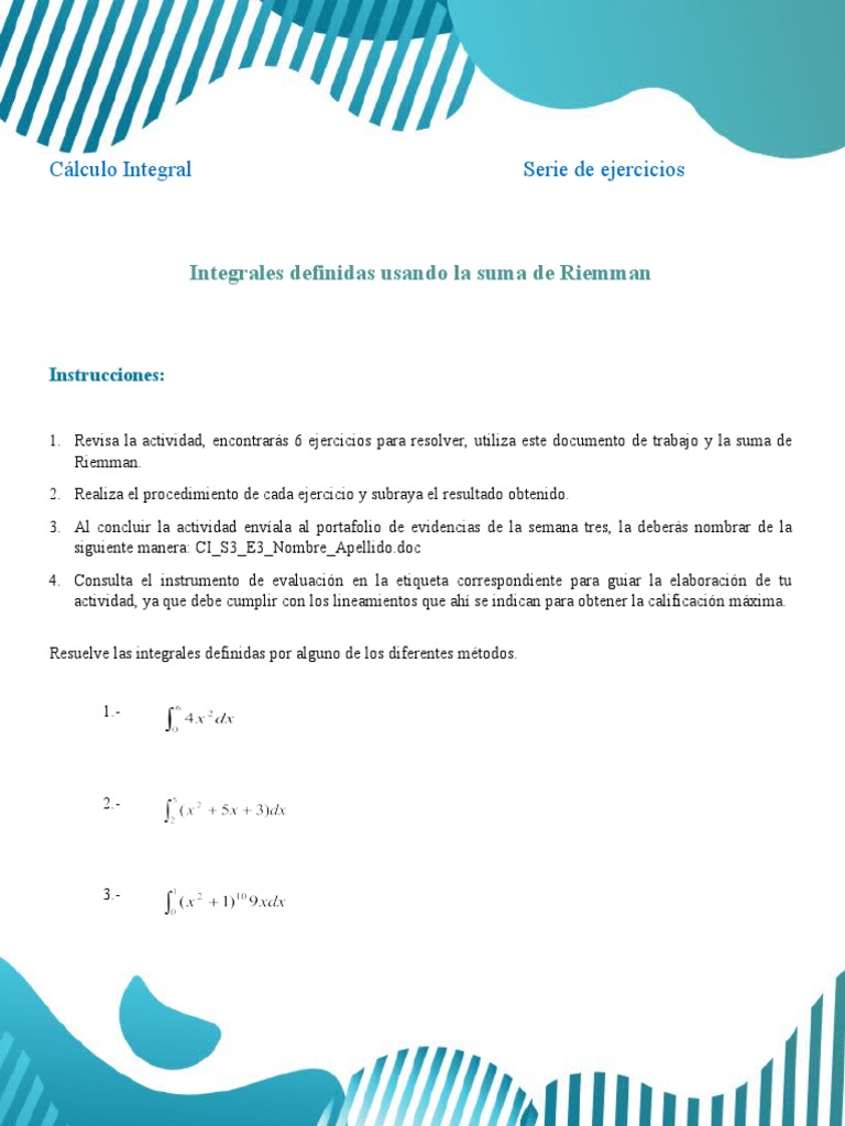 Integrales Definidas Usando La Suma de Riemman | PDF