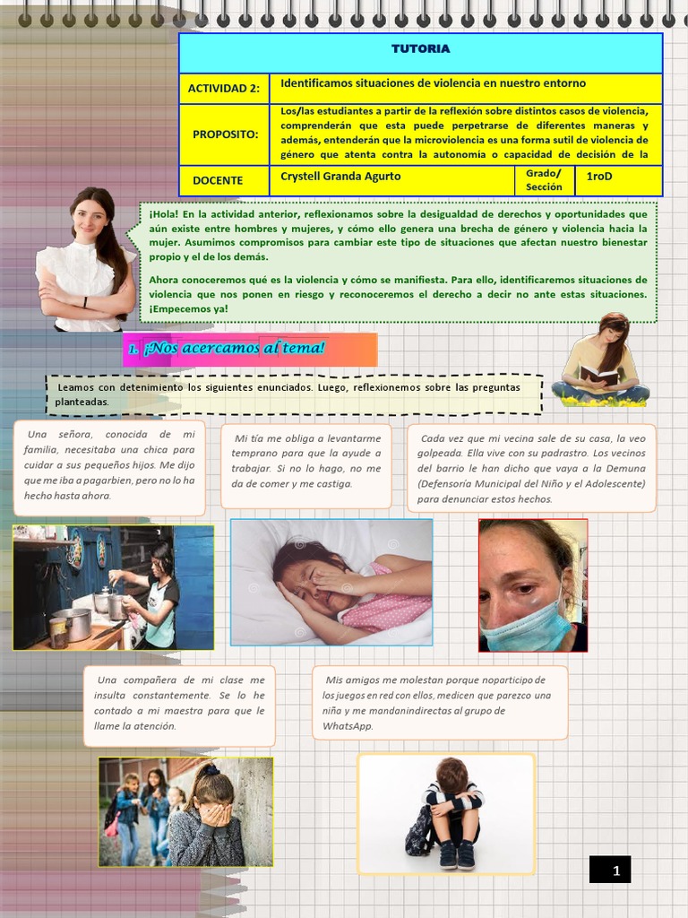 TUTORIA - Identificamos Situaciones de Violencia en Nuestro Entorno | PDF | Violencia | Sicología