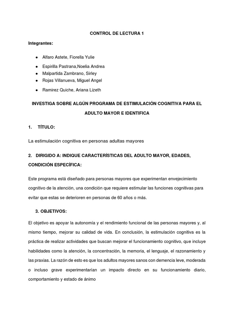 Control de Lectura | PDF