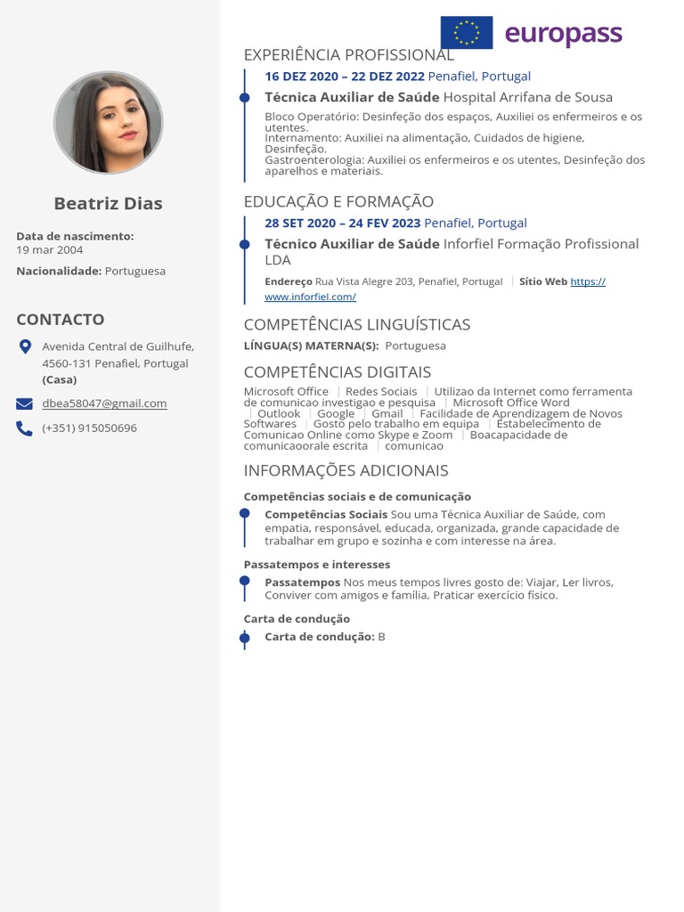 CV - Beatriz Dias | PDF
