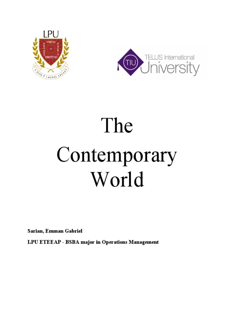 The Contemporary World - Emman Gabriel Sarian | PDF | Globalization | Jesus