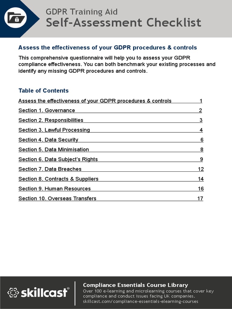 GDPR Compliance Self-Assessment Guide | PDF | Educational Technology ...