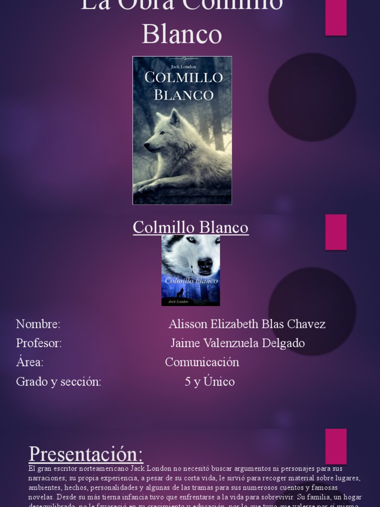 La Obra Colmillo Blanco | PDF | Colmillo Blanco