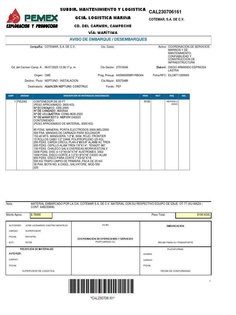 CAL230706161 - Neptuno | PDF