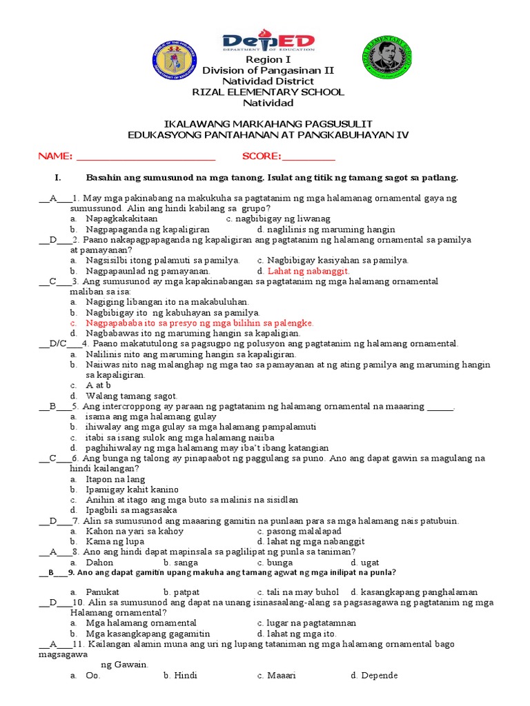 PT - Epp 4 - Q2 | PDF