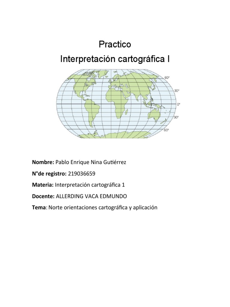 Practico de Interpretacion Cartografia L | PDF | Azimut | Polo Norte