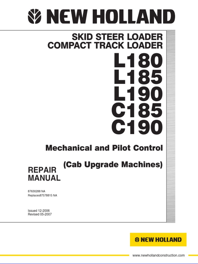 New Holland Skid Steer Loader c185 Cab Updtd en Service Manual | PDF
