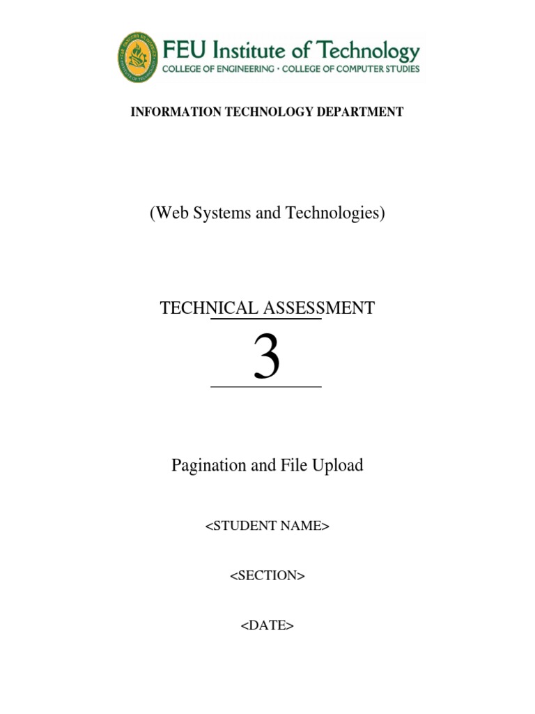 It0049 Technical Summative Assessment 3 Pagination and File Upload | PDF
