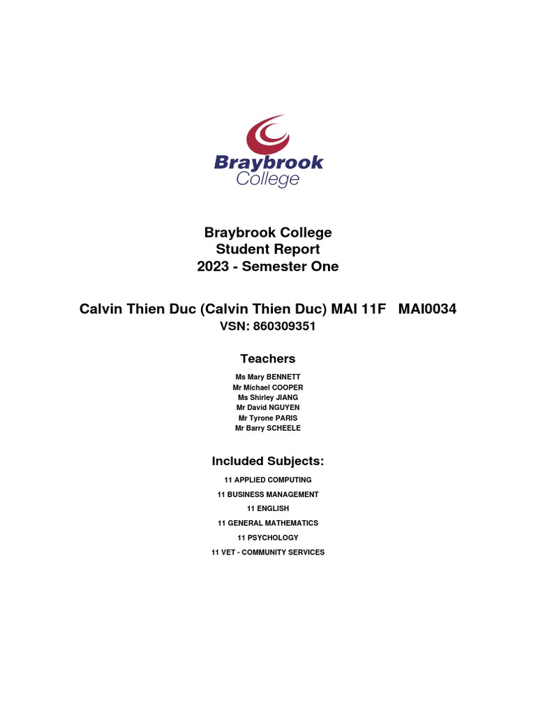 Calvin Mai's Semester One Report | PDF | Computer Programming ...