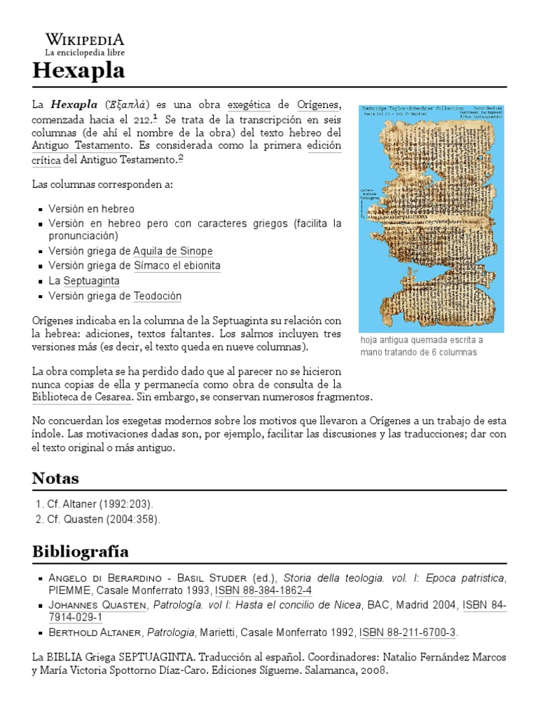 Hexapla | PDF | Clásicos