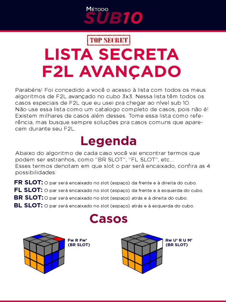 Lista Secreta F2L Avancado | PDF