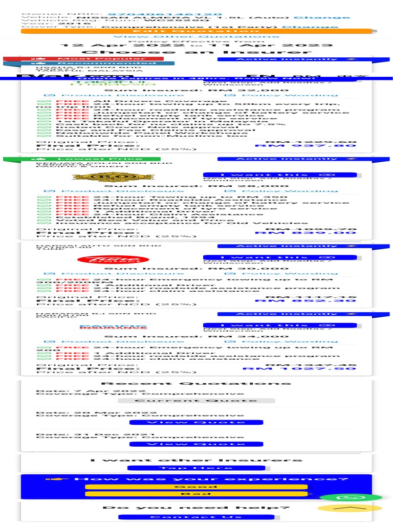 Bjak Motor & Car Insurance Renew Roadtax Insurans Kereta | PDF ...