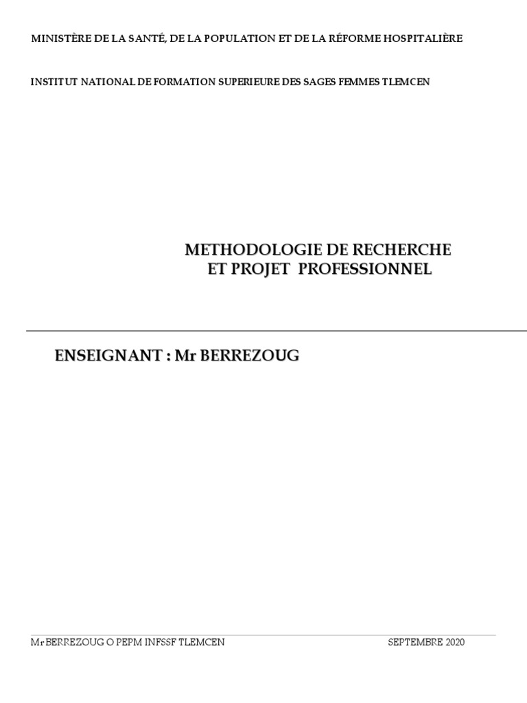 Méthodologie de Recherche à Tlemcen | PDF | Science | Épistémologie
