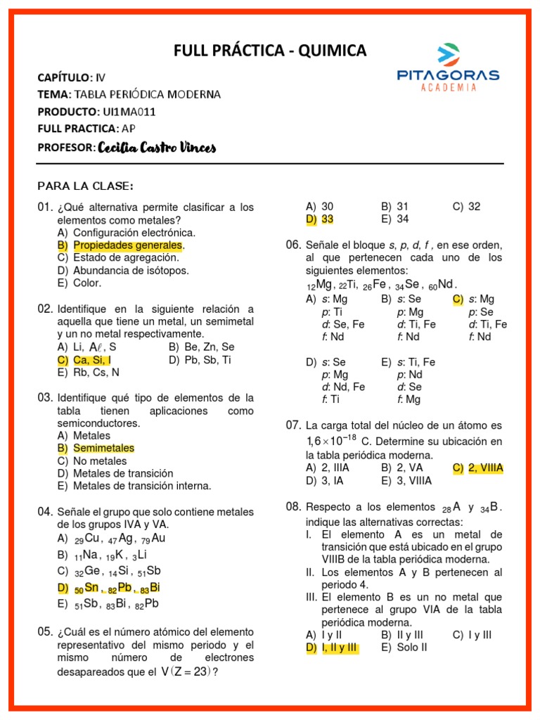 Ap04 - Tabla Periódica Moderna | PDF | Ion | Sustancias químicas