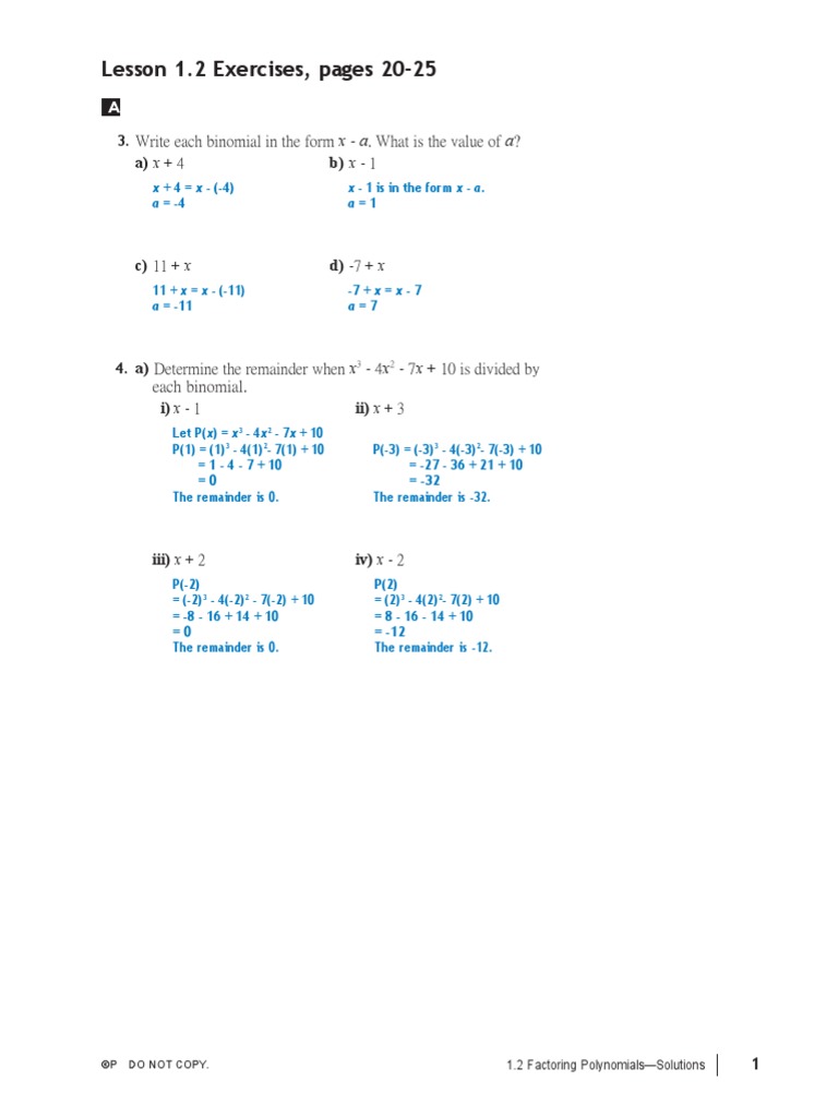 pc12 Sol c01 1-2 1 | PDF | Factorization | Polynomial