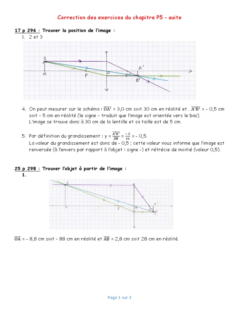 Correction des exercices de P5 - suite | PDF