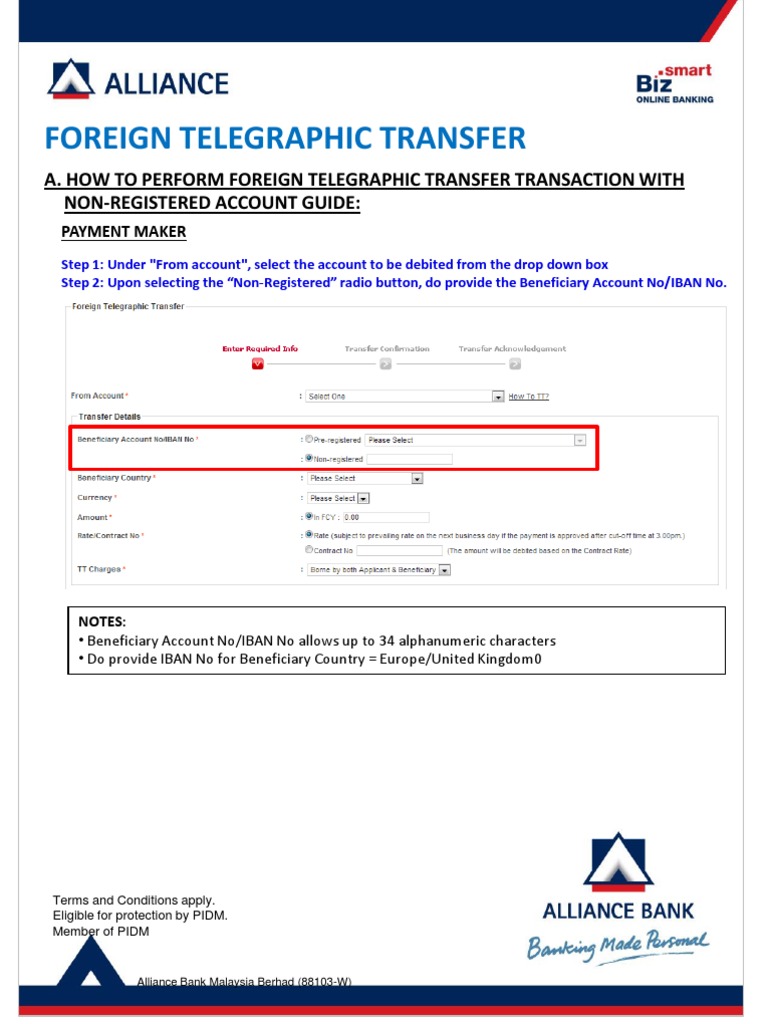 How To Perform Foreign Telegraphic Transfer | PDF | Payments ...