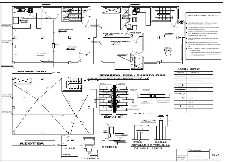 INSTALACION DE DESAGUE - PLANO 2 | PDF | Colector de aguas pluviales ...